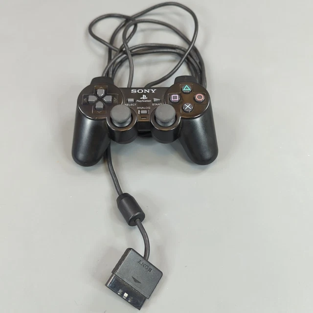 GENUINE SONY PLAYSTATION 2 PS2 Controller Black FAULTY FOR PARTS Needs ...