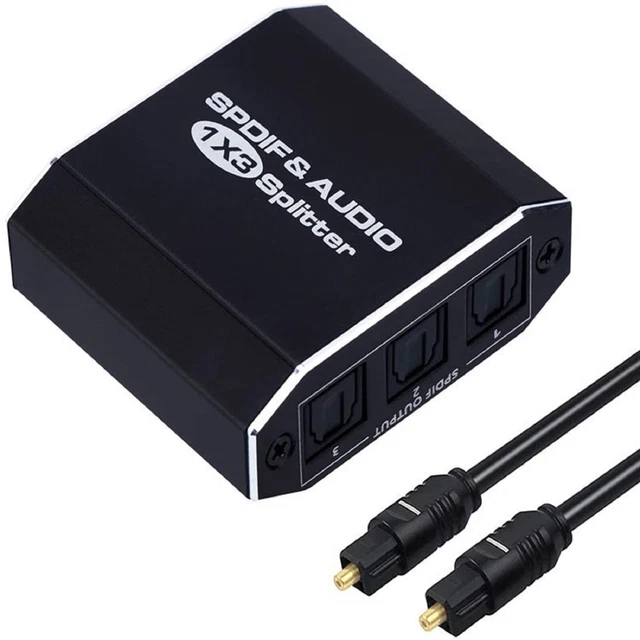 OPTICAL AUDIO DIGITAL SPDIF Toslink Splitter 1input 3 Output For 5.1 ...