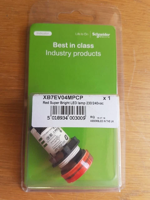 SCHNEIDER HARMONY XB7EV04MP 22mm Pilot Light Integrated LED RED 220/240v £8.95 - PicClick UK