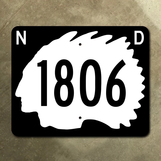 NORTH DAKOTA ROUTE 1806 highway marker road sign shield 1961 Lewis and ...