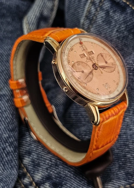 VINTAGE MINERVA CHRONOGRAPH Revised and Gold Plated! £2,125.71 ...