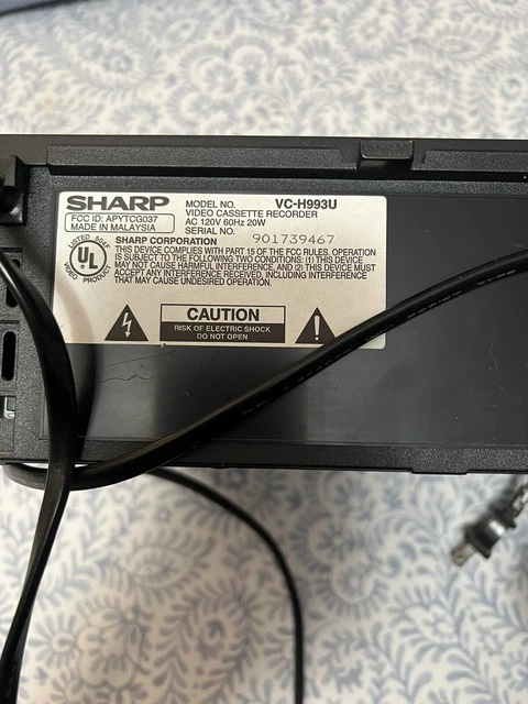 SHARP VC-H993 VCR 4 Head HiFi VHS Video Cassette Recorder Player ...