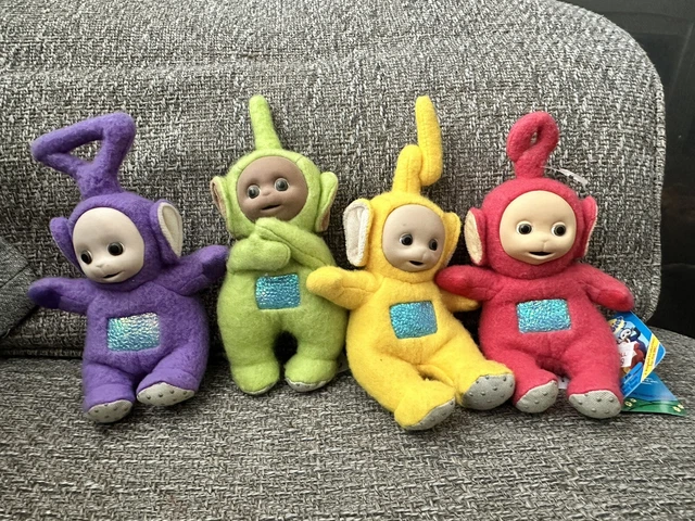 4 X SET vintage 1996 orso d'oro Teletubbies bambola giocattolo peluche ...