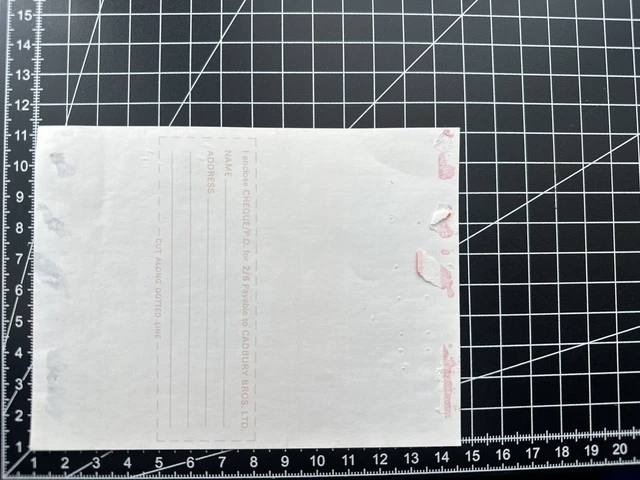 VINTAGE CADBURYS BAR Six Chocolate Sweet Wrapper Confectionery £4.99 ...