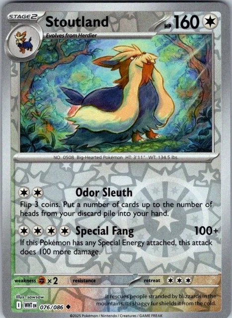 POKEMON | SV: White Flare | Stoutland | 076/086 | Reverse Holo | NM £1. ...