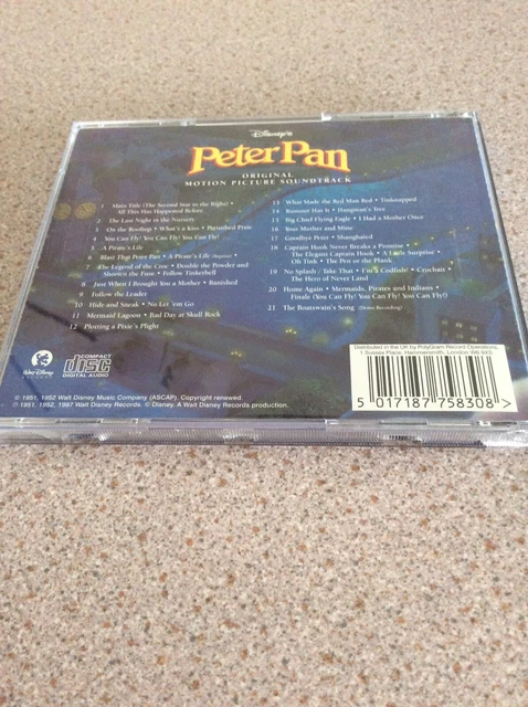 DISNEY PETER PAN Original Motion Picture Soundtrack CD OST £1.25 ...