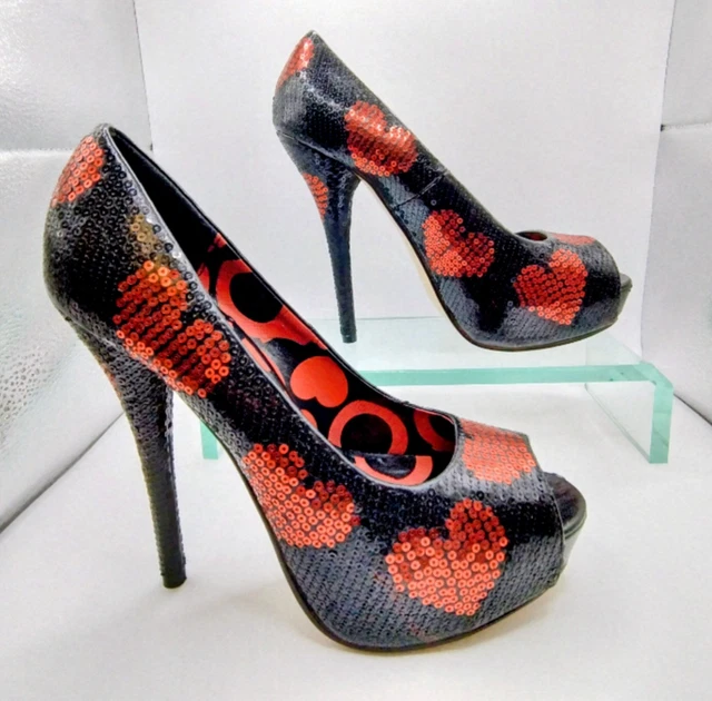 IRON FIST SHINING Heart Ladies Platform Peep Toe Heels Size UK 6 £24.99 ...