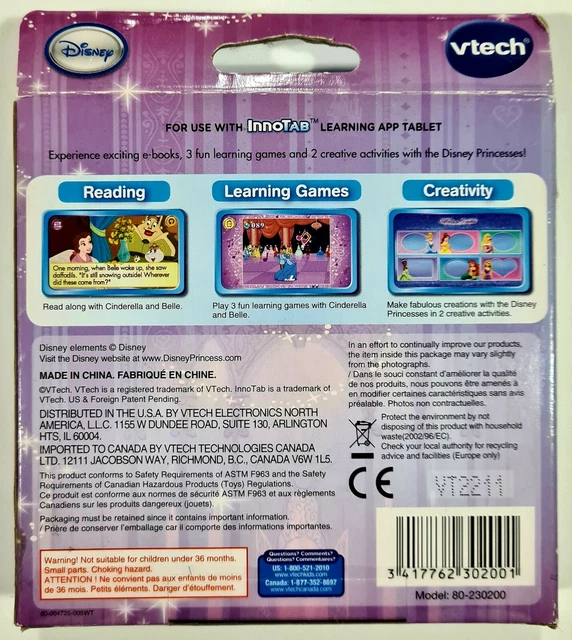 VTECH INNOTAB GAME DISNEY PRINCESS Princesses Original Packaging ...