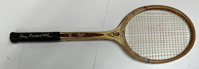 KEN ROSEWALL SIGNED Tennis Racquet Australian Grand Slam Champion COA ...
