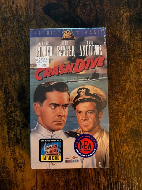 NEW CRASH DIVE VHS 1943 WWII Sealed 1994 VTG Studio Classic Tyrone ...