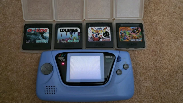 SEGA GAME GEAR Blue Retro Vintage Fully Working Handheld Games Console ...