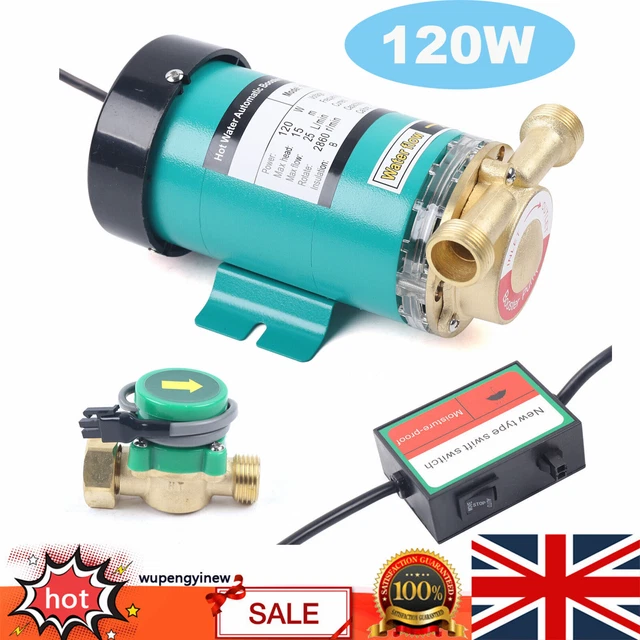 WATER PRESSURE BOOSTER Pump 120W Automatic Booster Pump Hot Water ...