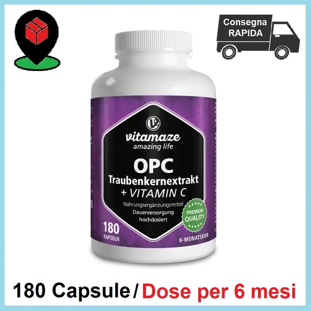 OPC SEMI D'UVA Vitamina C Antiossidante Integratore alimentare 180 ...