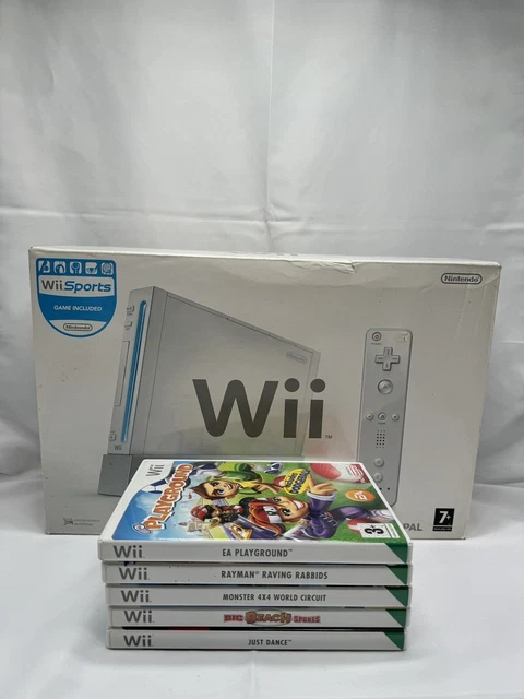 NINTENDO WII WHITE Boxed Console Bundle - With Controller, 5 Games £49. ...
