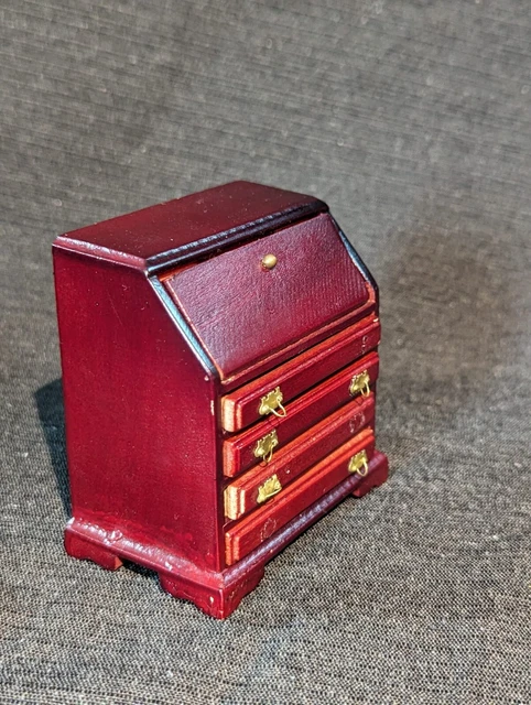 COMMODE MINIATURE MEUBLE de maison de poupée en bois couleur acajou EUR 9,00 - PicClick FR