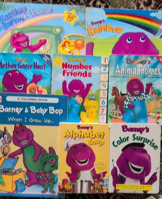 8 BARNEY BOARD Bks Of Learning Fun, Numbers, Colors, Alphabet, Animals ...