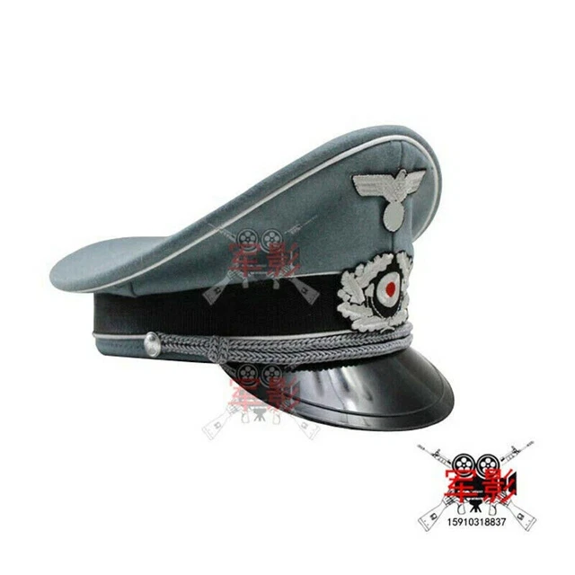 GERMAN OFFICER WOOLEN Big Brim Hat Military Cap Cosplay Costume ...