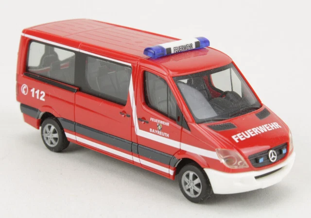 MB MERCEDES SPRINTER pompiers Bayreuth Herpa 1:87 H0 sans emballage d ...