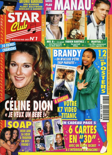 MAGAZINE STAR CLUB n°132, Céline DION, Ricky MARTIN, SPICE GIRLS, SOAP ...