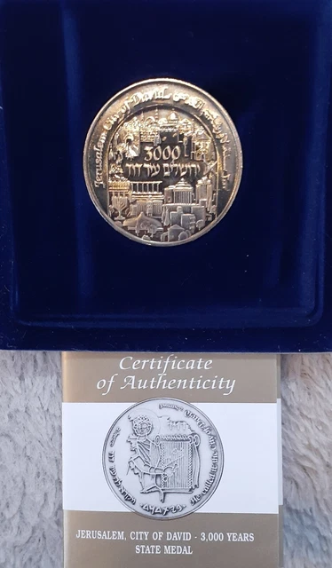 JERUSALEM CITY OF DAVID State of Israel 3,000 Years Coin Medal Copper ...