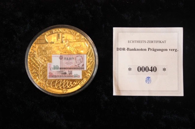DDR-BANKNOTEN PRÄGUNGEN VERGOLDET/ 100, - Banknote/ Karl Marx DDR 1975 ...