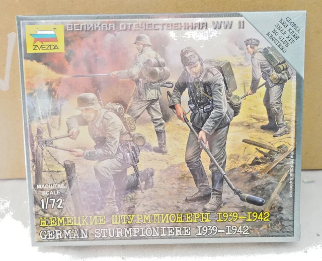 MAQUETTE 1/72 ZVEZDA 4 attaquants allemands & éléments de décor [WWII] à monter EUR 7,25 ...