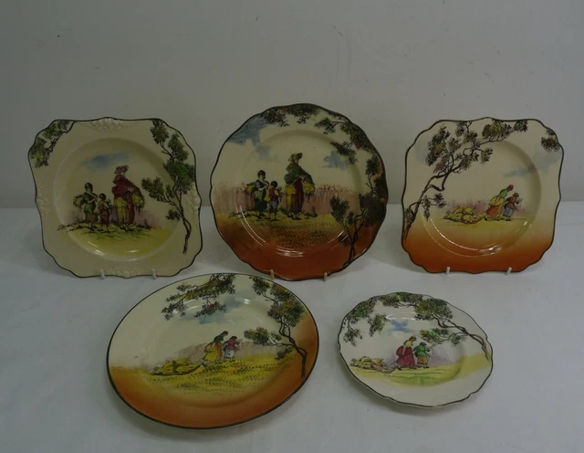 Royal Doulton Old English Scenes The Gleaners Plates Bundle Thames Hospice £1500 Picclick Uk