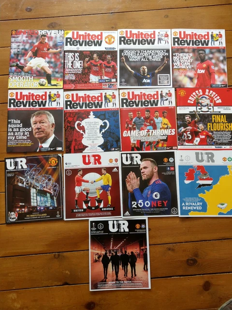 MANCHESTER UNITED REVIEW, OFFICIAL MATCH PROGRAMMES, 13 off £15.00 ...