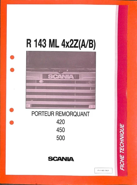 SCANIA / FICHE TECHNIQUE / PORTEUR 220 250 19 T de 05 / 1995 EUR 5,90 ...