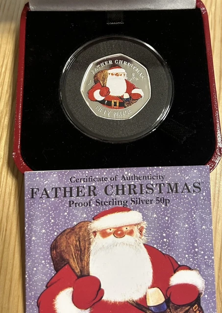 GIBRALTAR 2018 SILVER Proof Father Christmas 50p Coin Pobjoy Mint £35. ...
