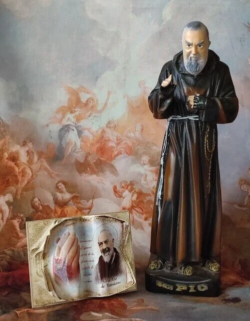 STATUE SAN SAINT Padre Pio En Oxolyte Pretre Capucin Italien Italy EUR ...