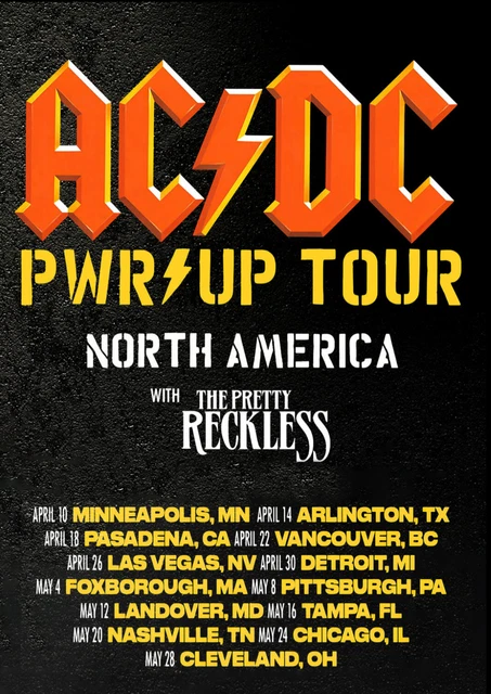 AC/DC POWER UP 2025 North America Tour Live Poster Print EUR 39,00 ...