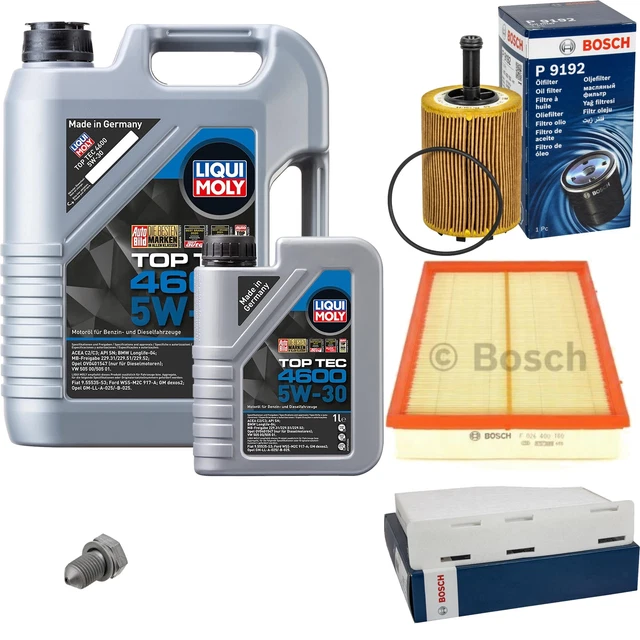 BOSCH PAQUET POUR Inspection 6 L Huile Liqui Moly Top Tec 4600 5W-30 Audi, Tt EUR 134,51 ...