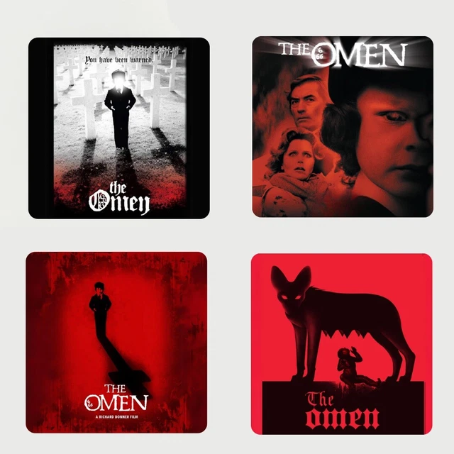 THE OMEN 4 Coaster Set Damian Gregory Peck Horro Movie 666 The Devil £ ...