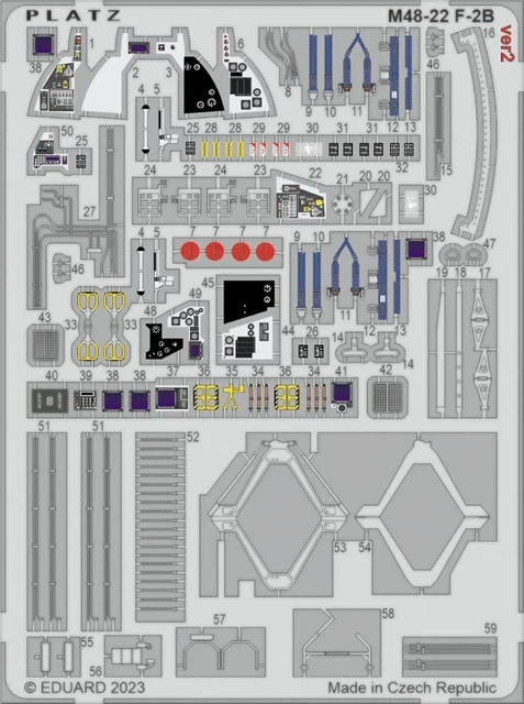 PLATZ 1/48 AIR Autodéfense Force F-2B Photo Découpes Pièces Modèle Plastique M4 EUR 91,06 ...