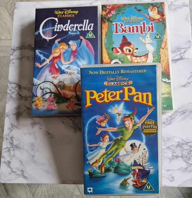 DISNEY VIDEO VHS bundle - Cinderella, Peter Pan, Bambi | Vintage Disney ...