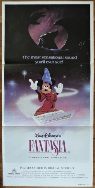 FANTASIA WALT DISNEY 1990 Australian Re-release Daybill Movie Poster ...