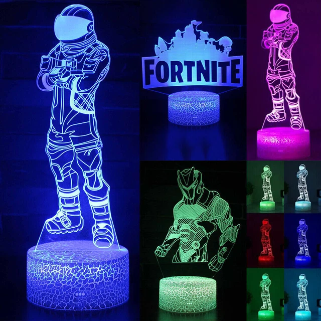 FORT-NITE 3D NIGHT Light 7 Colours Changing Table Lamp Kids Boys ...