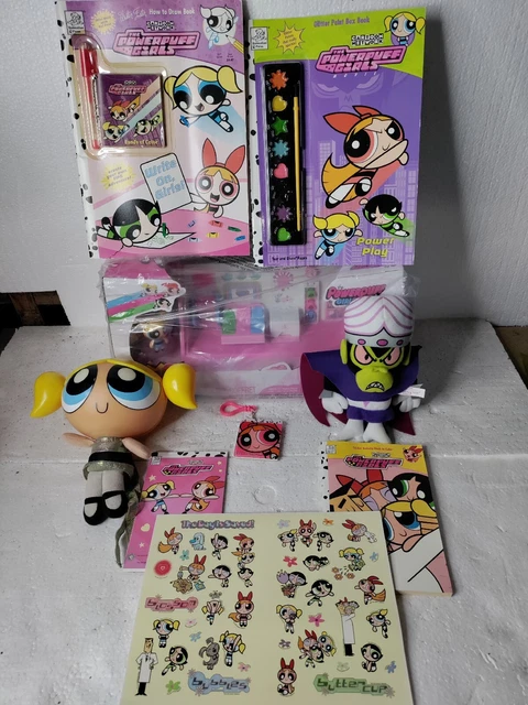 VINTAGE POWERPUFF GIRLS Cartoon Network Coloring Books Lot Stickers ...