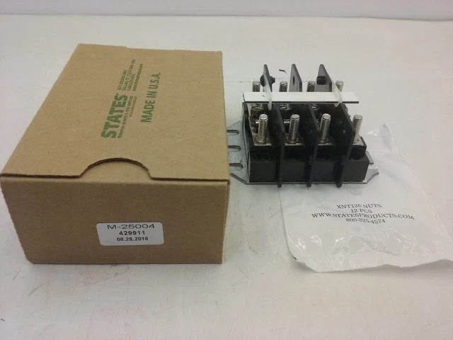 STATES M-25004 TERMINAL Block 600V 50Amp 4 Pole Nib $20.96 - PicClick