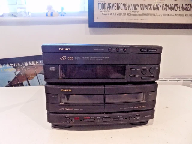 AIWA FD-N939 COMPACT Disc Player Stereo Cassette Deck Black UNTESTED ...