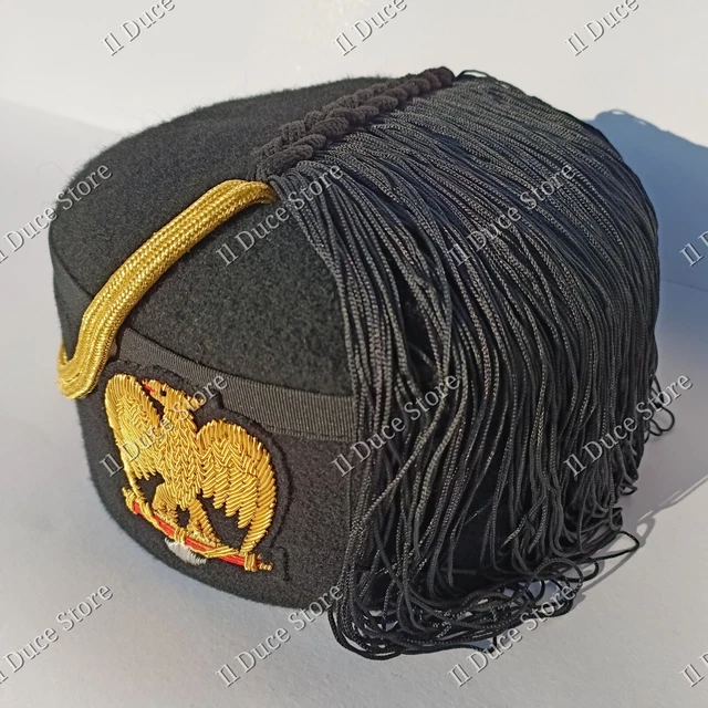 WW2 ITALIAN FASCIST High Leaders FEZ HAT Mussolini Summer Cap - Premium ...