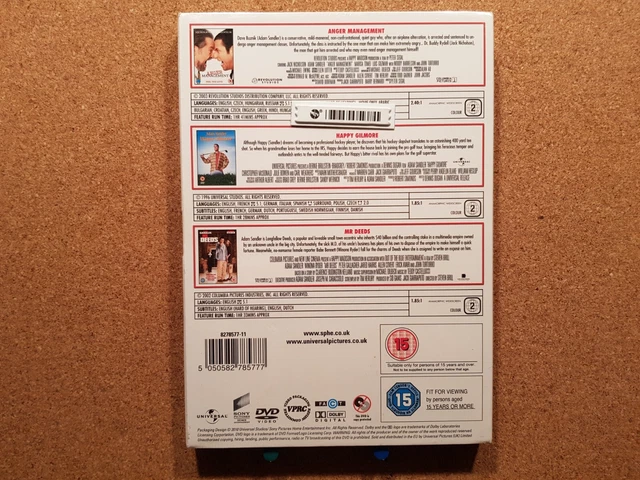 ANGER MANAGEMENT / Mr Deeds / Happy Gilmore (DVD) 3 DISC SET...NEW AND ...