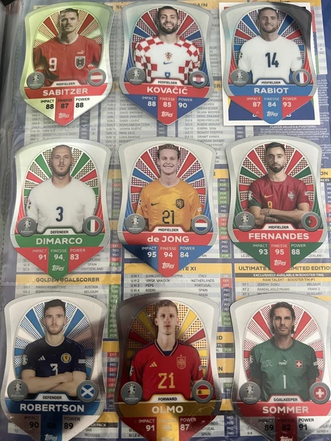 TOPPS MATCH ATTAX UEFA Euro 2024 Chrome Shield ensemble complet toutes ...