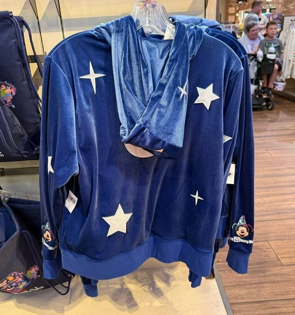 2025 WALT DISNEY World Sorcerer Mickey Blue Zip Hoodie Sweatshirt Adult ...