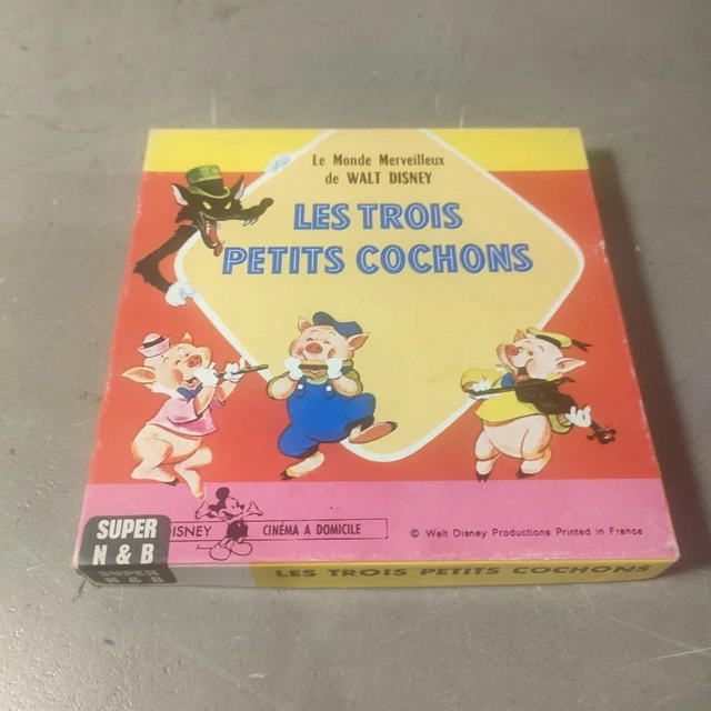LES TROIS PETITS Cochons Walt Disney Dessin Animé Film Super 8 mm N&B ...