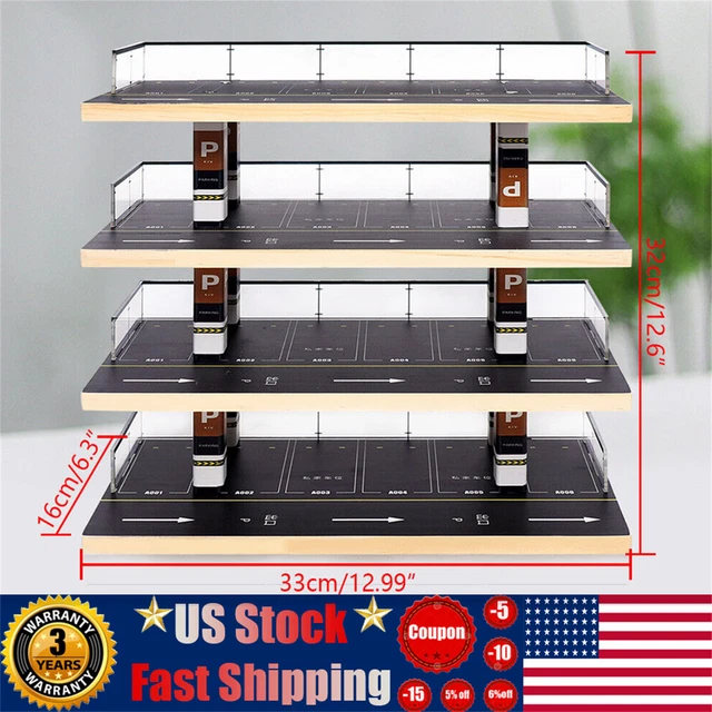 4-STORY DIORAMA 1/64 Car Garage Model Parking Lot Backdrop Display ...