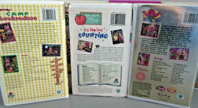 7 OLD VINTAGE Barney VHS Tapes in Clamshells Fun Games Imagination ABC ...