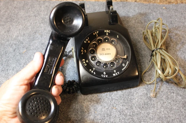 VINTAGE WESTERN ELECTRIC Bell Black Rotary Dial Telephone Model 500DM ...