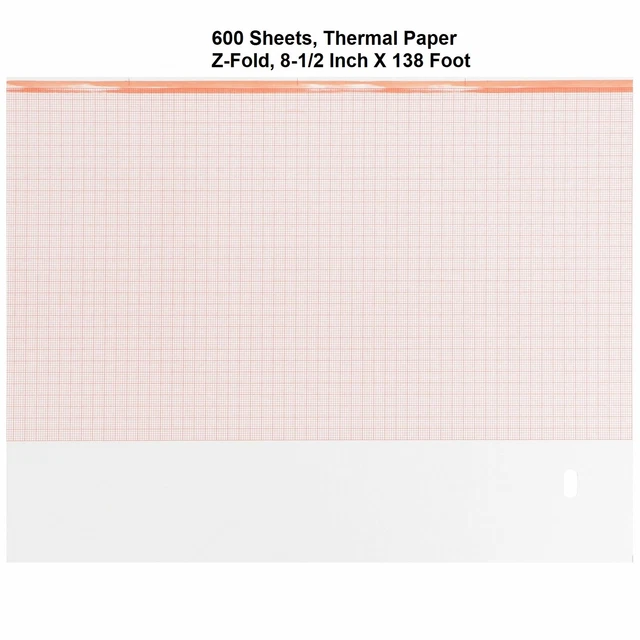 600 SHEET ECG EKG Thermal Paper Z-Fold For GE MAC 6 8, 12, 15 MAC 1200 ...